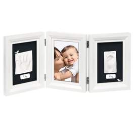 Set rama foto cu mulaj pentru mana si picior Baby Art Black, White ...