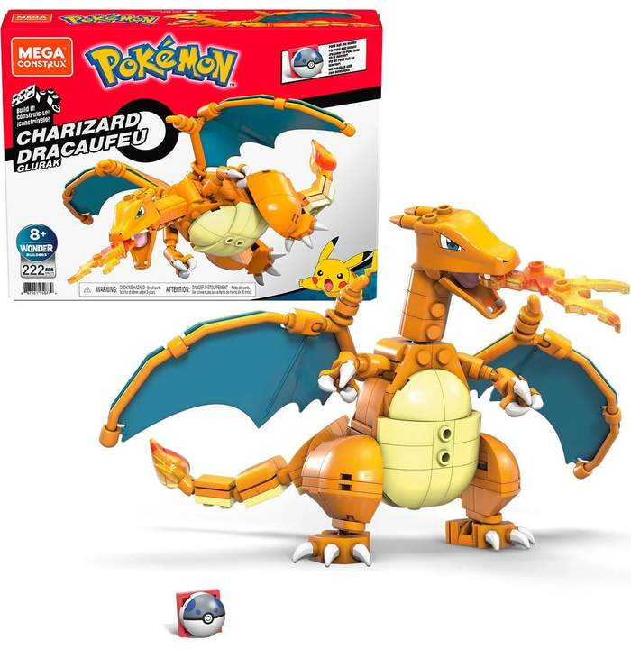 Figurina de asamblat Mega Bloks Construcx Pokemon Charizard 222 piese ...