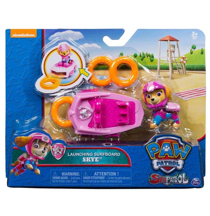 Figurina Paw Patrol cu placa de surf si lansator Sea Patrol-Launching ...