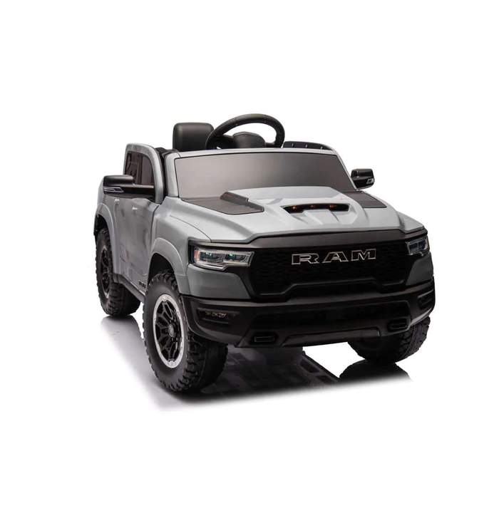 Masina electrica copii RAM Dodge 12V cu telecomanda gri ZB618| Hippoland