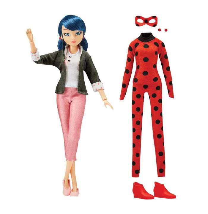 Papusa Marinette cu costum de buburuza Miraculous LadyBug 26 cm | Hippoland